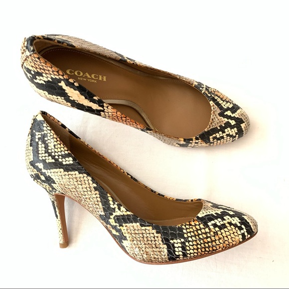 Coach | Shoes | Authentic Coach Nala Snake Skin Heels | Poshmark
